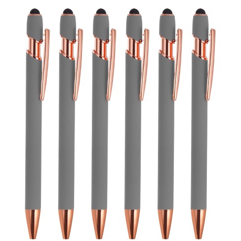 Unique Bargains Metal 2 In 1 Black Ink Medium Point Ballpoint Pen 6 Pcs ...