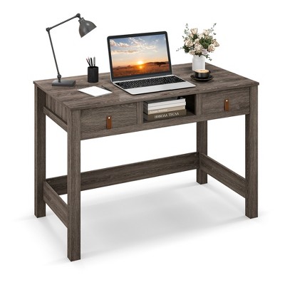 Homcom Home Office Computer Desk, Rustic Writing Desk, Farmhouse ...