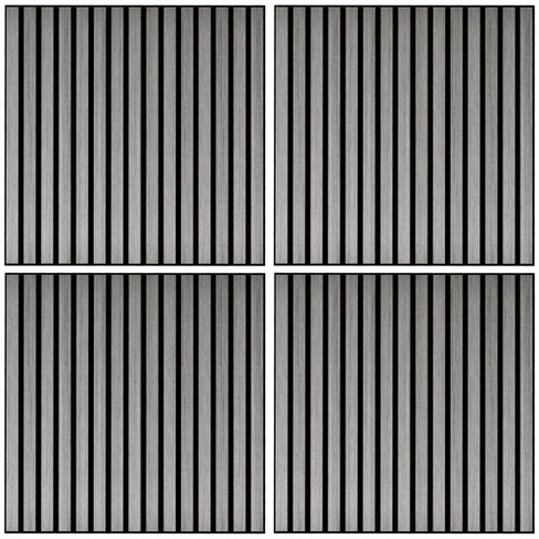 Homcom 24" X 24" 4 Pack Wood Wall Panels For Sound Absorbing, Acoustic ...