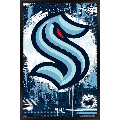 Trends International Nhl Seattle Kraken - Maximalist Logo 23 Framed ...