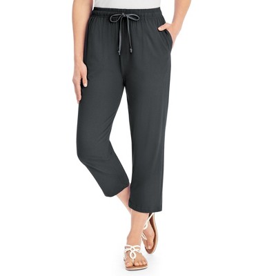 Collections Etc Comfortable Side Pocket Cotton Knit Capris Medium ...