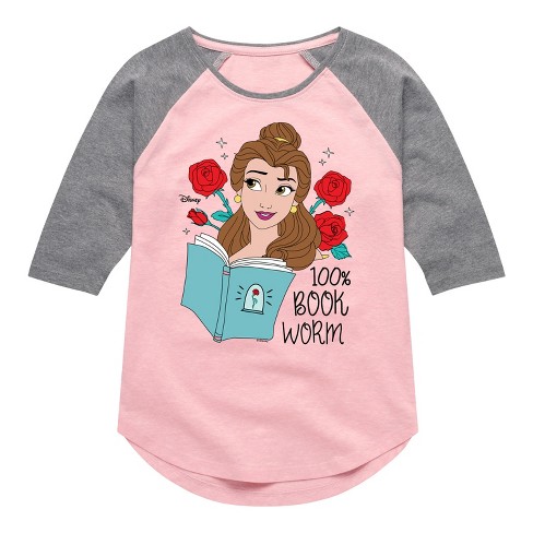 Girls' Disney 100% Book Worm - Light Pink/ath Hea - Small : Target