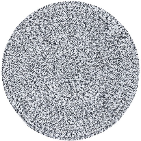 Braided Brd351 Hand Braided Area Rug - Ivory/black - 3' Round ...