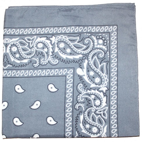 Pack Of 30 Xl Oversized Polyester Paisley Bandanas 27 Inches Grey : Target