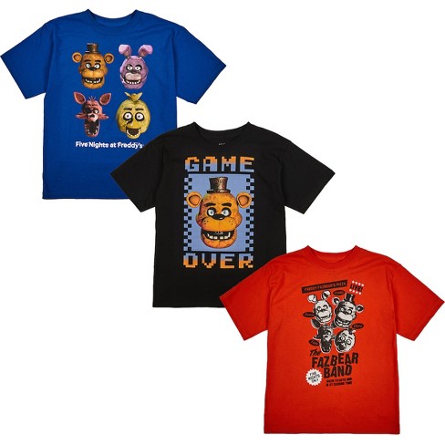 Five Nights At Freddy's Character Art 3-pack Boy's Crew Neck Short ...