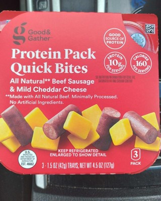 Cheddar Cheese & Beef Sausage Protein Pack Quick Bite - 4.5oz/3ct ...