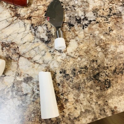 4pk Stainless Steel Cheese Knives Marble White - Threshold™ : Target