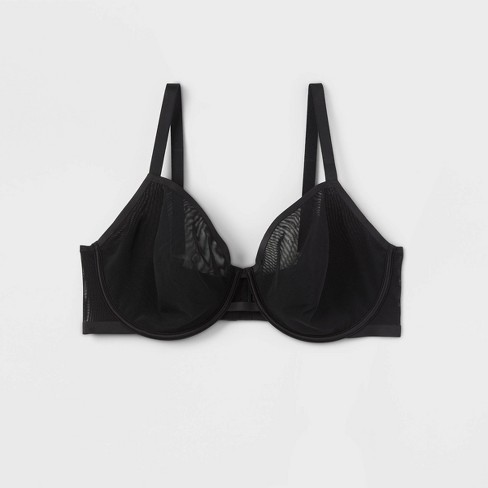 Women's Mesh Unlined Bra - Auden™ Black 48dd : Target