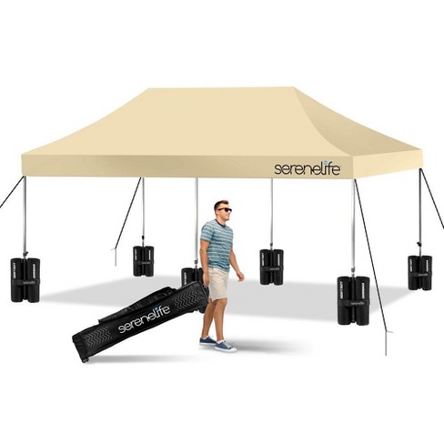 Serenelife Pop-up Canopy Tent With Adjustable Height - Khaki : Target