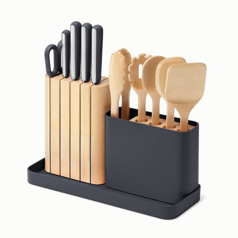 Caraway Home 14pc Prep Set Charcoal: Stainless Steel Knife & Utensil ...