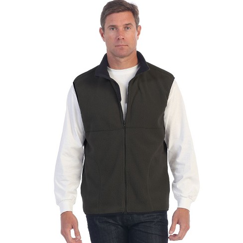 Gioberti Men's Full Zipper Polar Fleece Vest, Heather Charcoal, Small ...