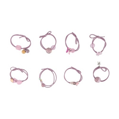 Unique Bargains Women's Fashion Cute Bow Flowers Hair Ropes Light Pink ...