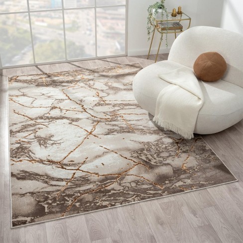 Luxe Weavers Marble Abstract Beige 8x10 Area Rug : Target