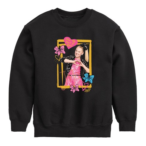 Jojo Siwa Jojo Love Graphic Long Sleeve Fleece Sweatshirt - Black - 4t ...