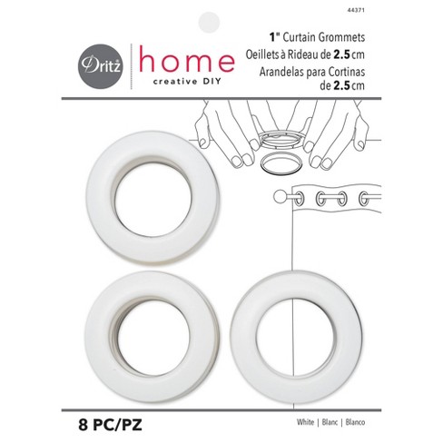 Dritz Set Of 8 Home 1" Curtain Grommets White: Plastic Sewing Fasteners ...