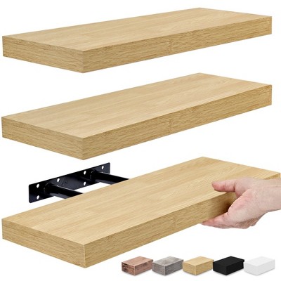 3 Pack 16 Inch Sorbus Coastal Rectangle Floating Shelves - For Home ...