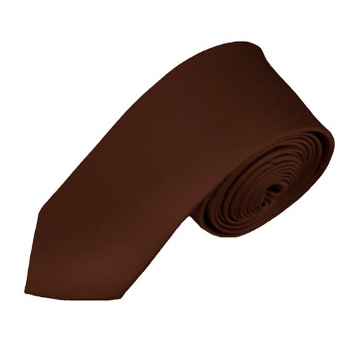 Thedappertie Men's Brown Color Skinny 2 Inch Wide And 57 Inch Long Necktie : Target