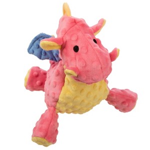 goDog Dragons Coral Silent Squeak Plush Crinkle Dog Toy with Chew Guard ...