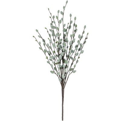 Sullivan's Pussywillow Bush, Dark Green Faux Floral Stem for Crafting ...