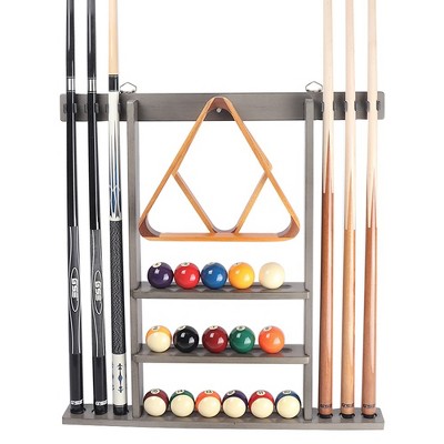 6 Pool Cue & Ball Wall Rack - Silver Mist : Target