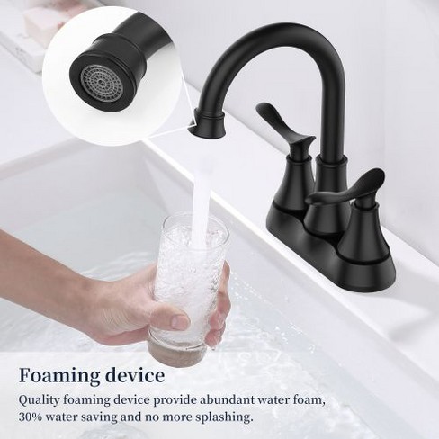 Matt Black 2-handle Centerset Bathroom Faucet, 6-inch, With 360-degree ...