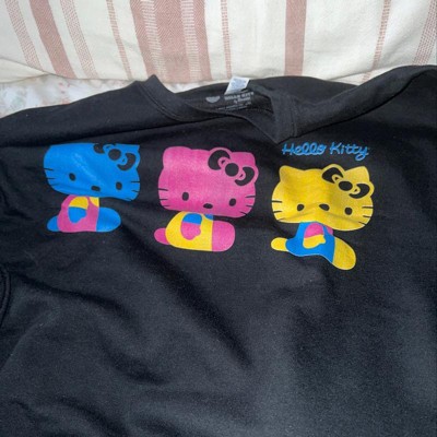 Hello Kitty 3 Colorful Characters Juniors Black Long Sleeve Shirt : Target