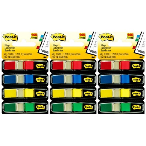 Post-it® Flags, Assorted Primary Colors, .47 In. Wide, 35 Flags ...
