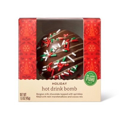 Hot Chocolate Bombs - Milk W/white Drizzle & White W/confetti - 3.2oz ...