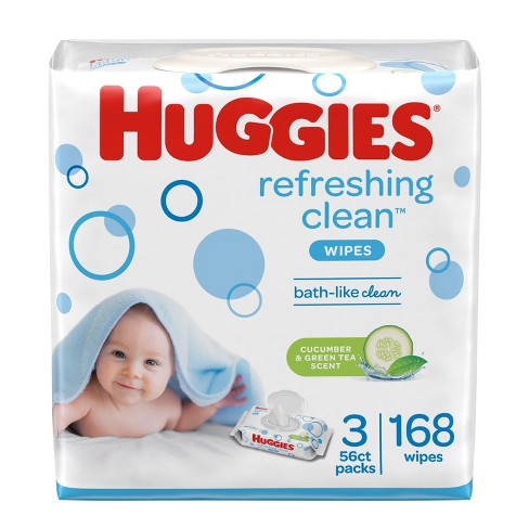 Huggies Refreshing Clean Cucumber/Green Tea Flip-top Packs Baby Wipes ...