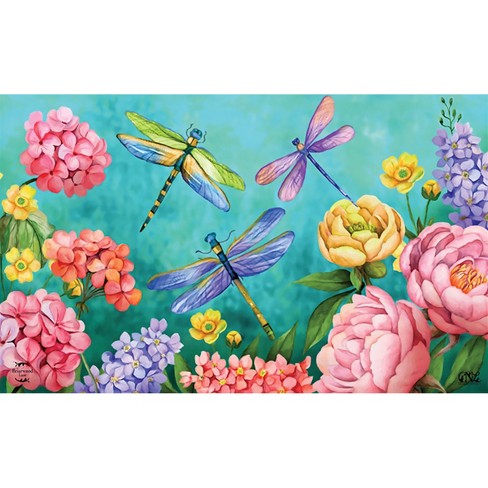 Dragonfly Garden Spring Doormat Indoor Outdoor 30" X 18" Briarwood Lane ...