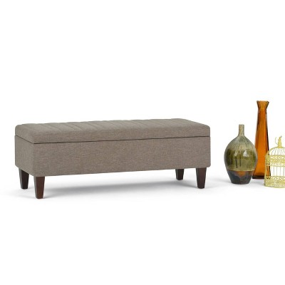48" Garret Storage Ottoman Linen Look Fabric - Wyndenhall : Target