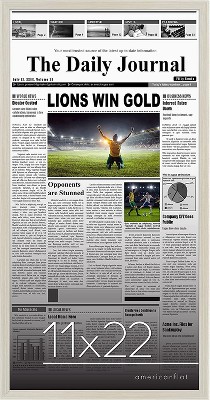 Americanflat 11x22 Newspaper Frame - Light Colored Composite Wood ...
