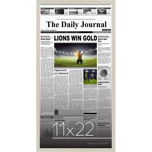 Americanflat 11x22 Newspaper Frame - Light Colored Composite Wood ...
