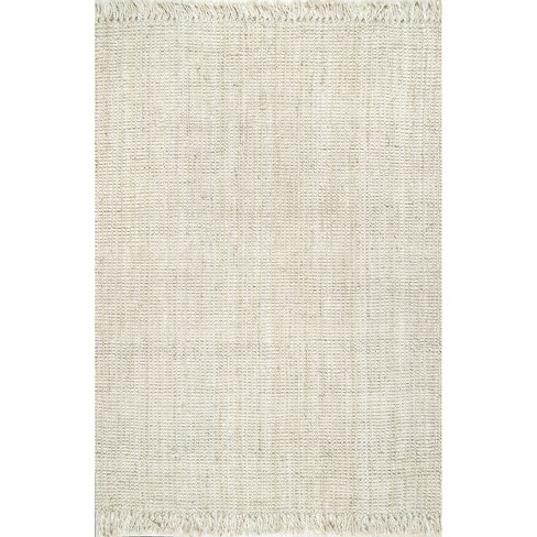 Nuloom Daniela Farmhouse Chunky Jute Area Rug, Round 8', Off White : Target