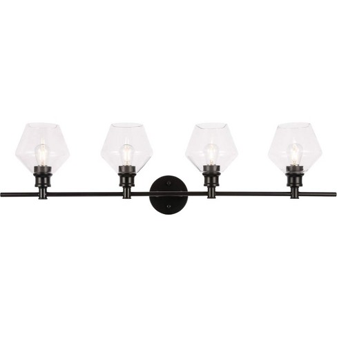 Elegant Lighting Gene 4 Light Black And Clear Glass Wall Sconce : Target