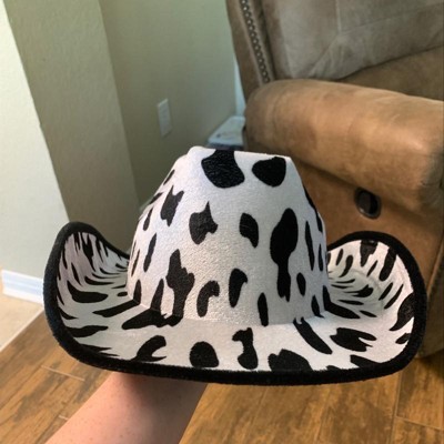 Zodaca Cow Print Cowboy Hat For Men, Women, Western Cowgirl Hat For ...