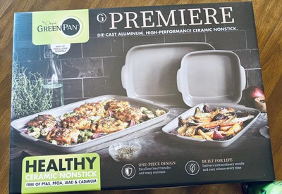 Greenpan Premiere Ovenware Ceramic Nonstick Square Cake Pan 8"x8" Gray ...