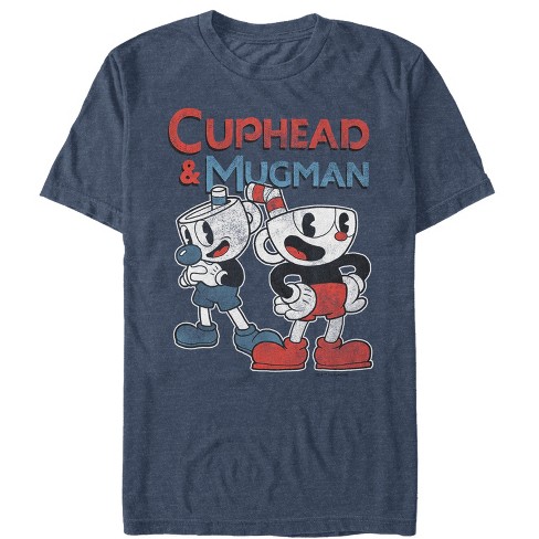Men's Cuphead Retro Best Friend Mugman T-shirt - Navy Blue Heather - 2x ...