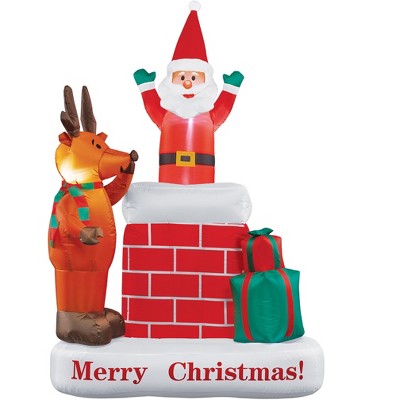 Collections Etc 6-foot Santa Chimney Moving Christmas Outdoor ...