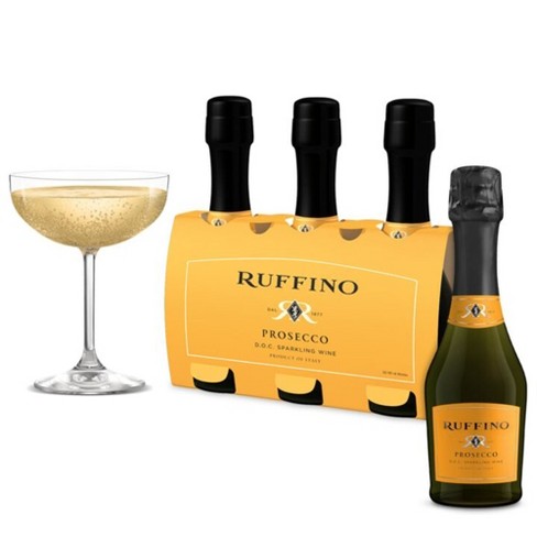 Ruffino Prosecco Doc Italian White Sparkling Wine - 3pk/187ml Mini ...