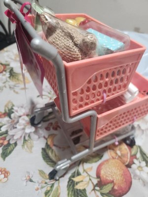 Our Generation Supermarket Play Pink Grocery Shopping Cart & Food ...