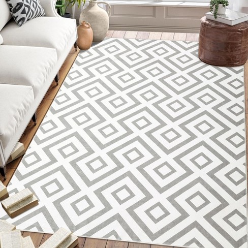 Area Rug Washable Rug Modern Geometric Print Carpet, 8x10 : Target