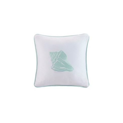 Livn co. Seaside Embroidered Shell Square Pillow Ivory 16x16" : Target