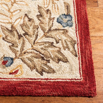 Chelsea Hk140 Hand Hooked Area Rug - Red/ivory - 5'3"x8'3" - Safavieh ...