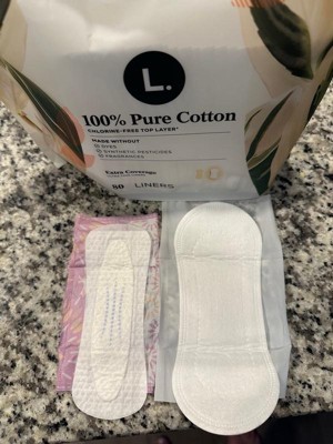L . Organic Cotton Topsheet Ultra Thin Extra Coverage Panty Liners ...
