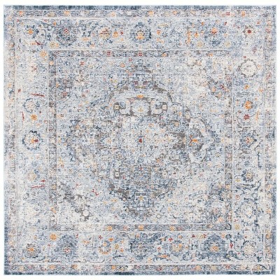 History His509 Power Loomed Area Rug - Light Grey/rust - 6'7"x6'7 ...