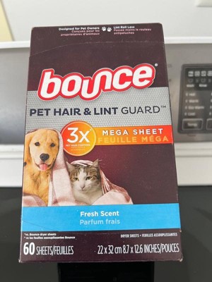 Bounce Pet Hair And Lint Guard Mega Dryer Sheets - Fresh - 180ct : Target