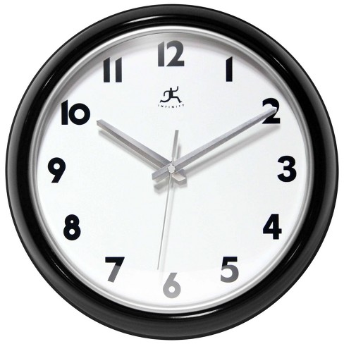 12" Lux Wall Clock Black/silver - Infinity Instruments : Target