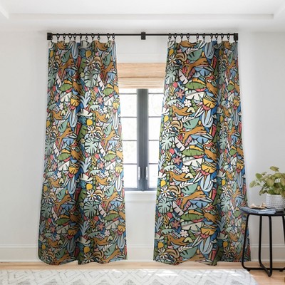 Evamatise Joyful Jungle Maximalist Mode 64" X 50" Single Panel Sheer ...