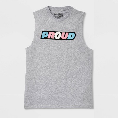 Pride Adult Phluid Project Proud Muscle Tank Top - Light Gray : Target